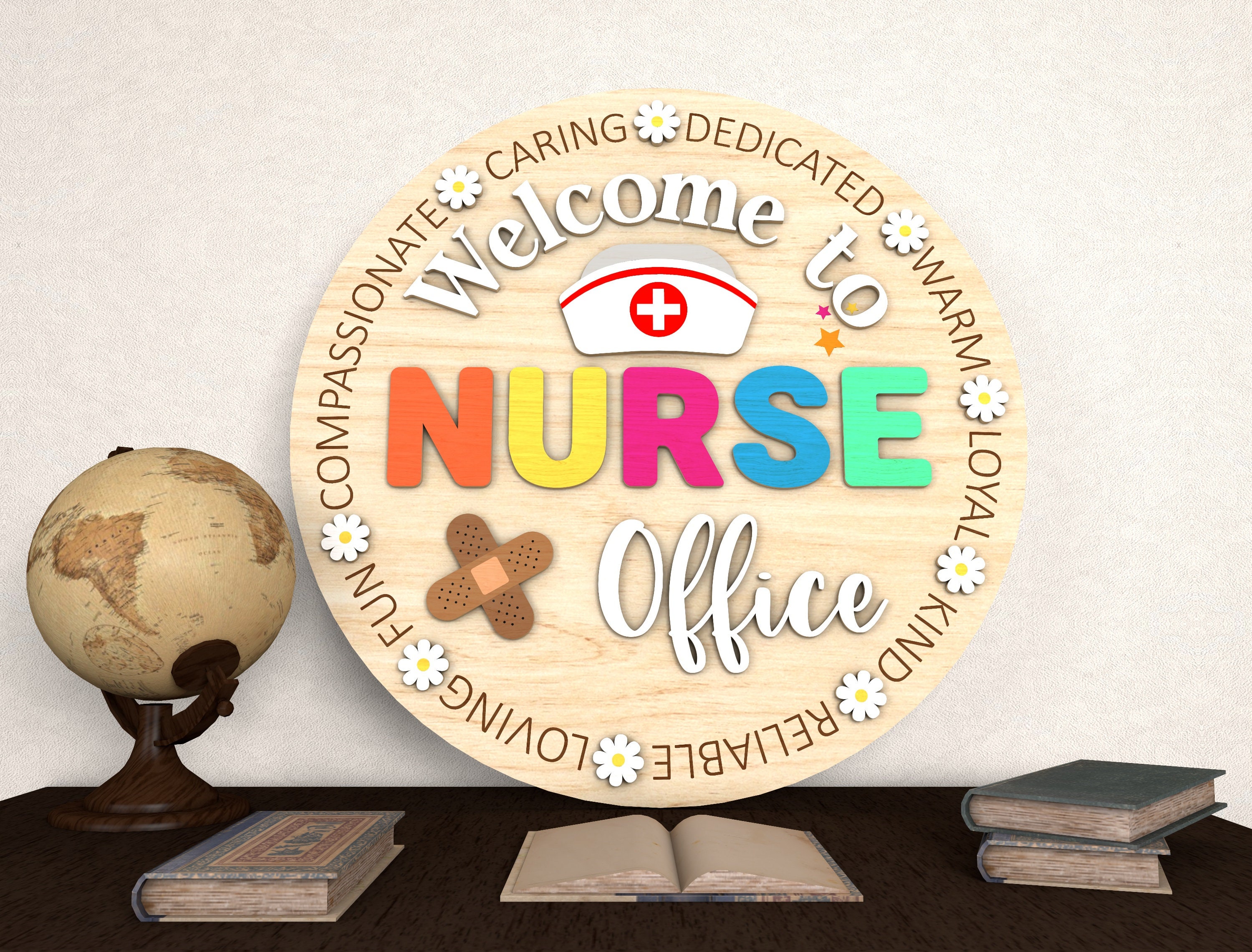 Welcome to Nurse Office Round Sign SVG, Gift for Nurse, Nurse Welcome ...