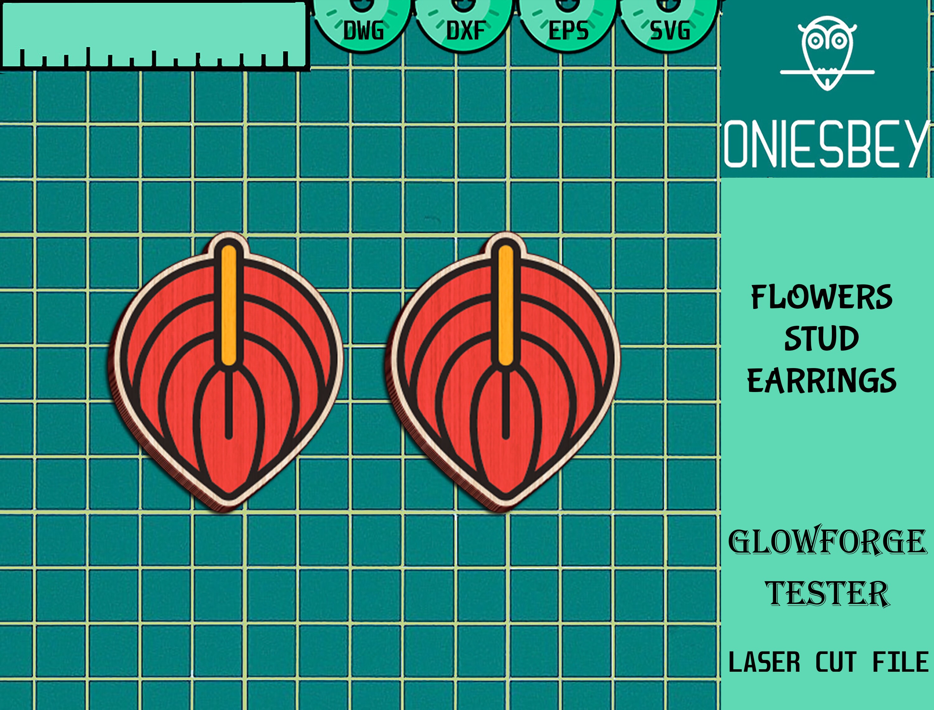 Flowers Stud Earring Svg Bundle Flowers Stud Earrings Laser - Etsy