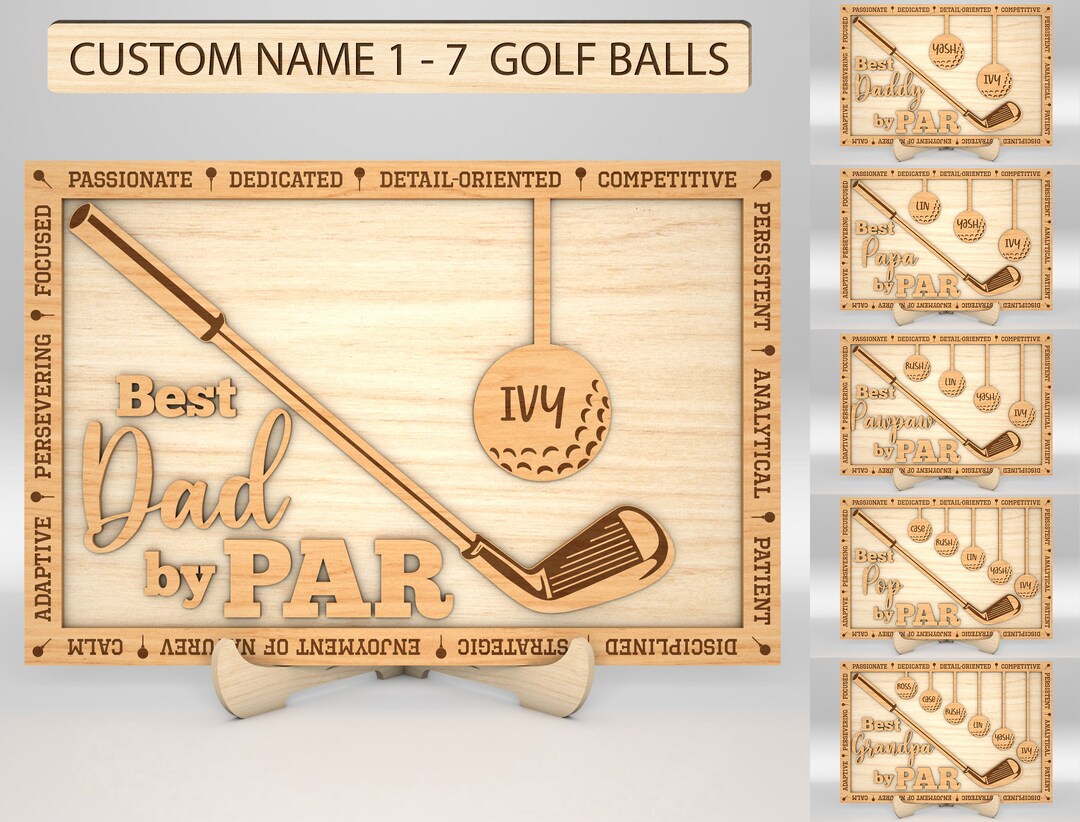 Personalized Best Dad by Par Sign SVG, Dad Golf Sign Svg, Golf Balls ...