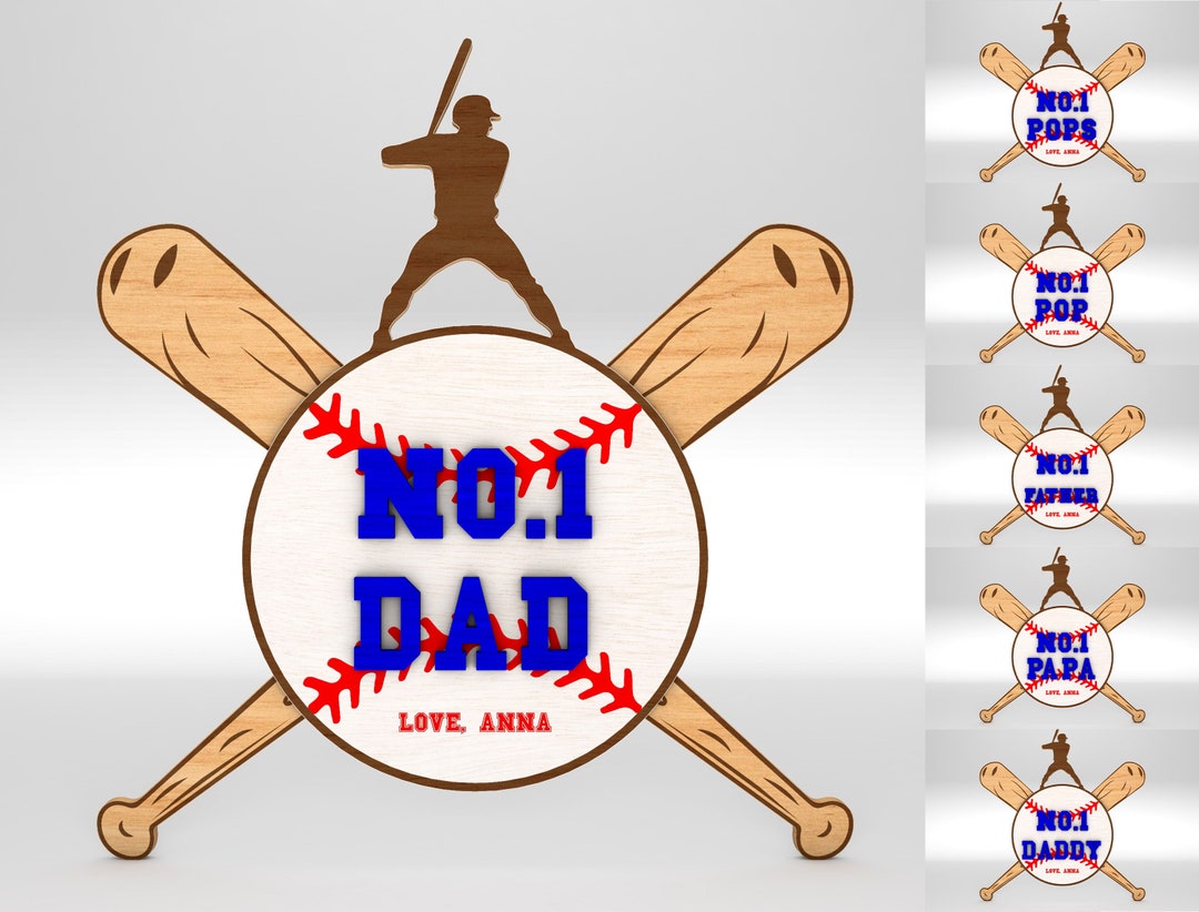 Personalized No.1 Dad Baseball Sign SVG, Baseball Dad Sign Svg ...