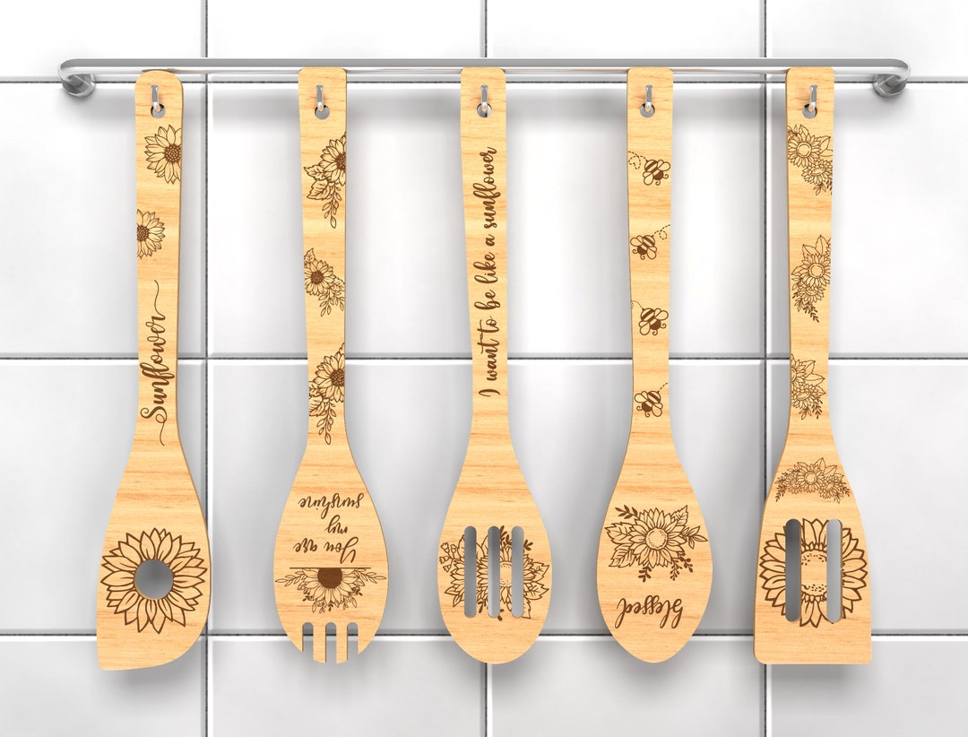 Sunflower Wooden Spoons Svg,sunflower Lovers Svg,kitchen Gift,spoon ...