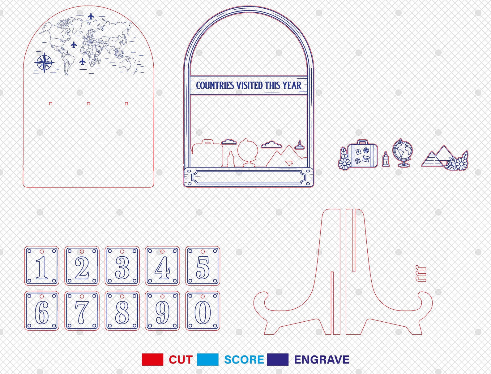 Countries Traveled This Year Tracker Sign SVG, Personalized Travel Log ...