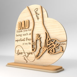 Personalized Dad and Kid Hand Heart Stand Decor SVG, Heart Sign Svg ...