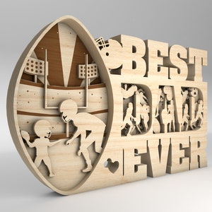 Multilayer Best Dad Ever Scene Art SVG, Sport Dad Svg,american Football ...