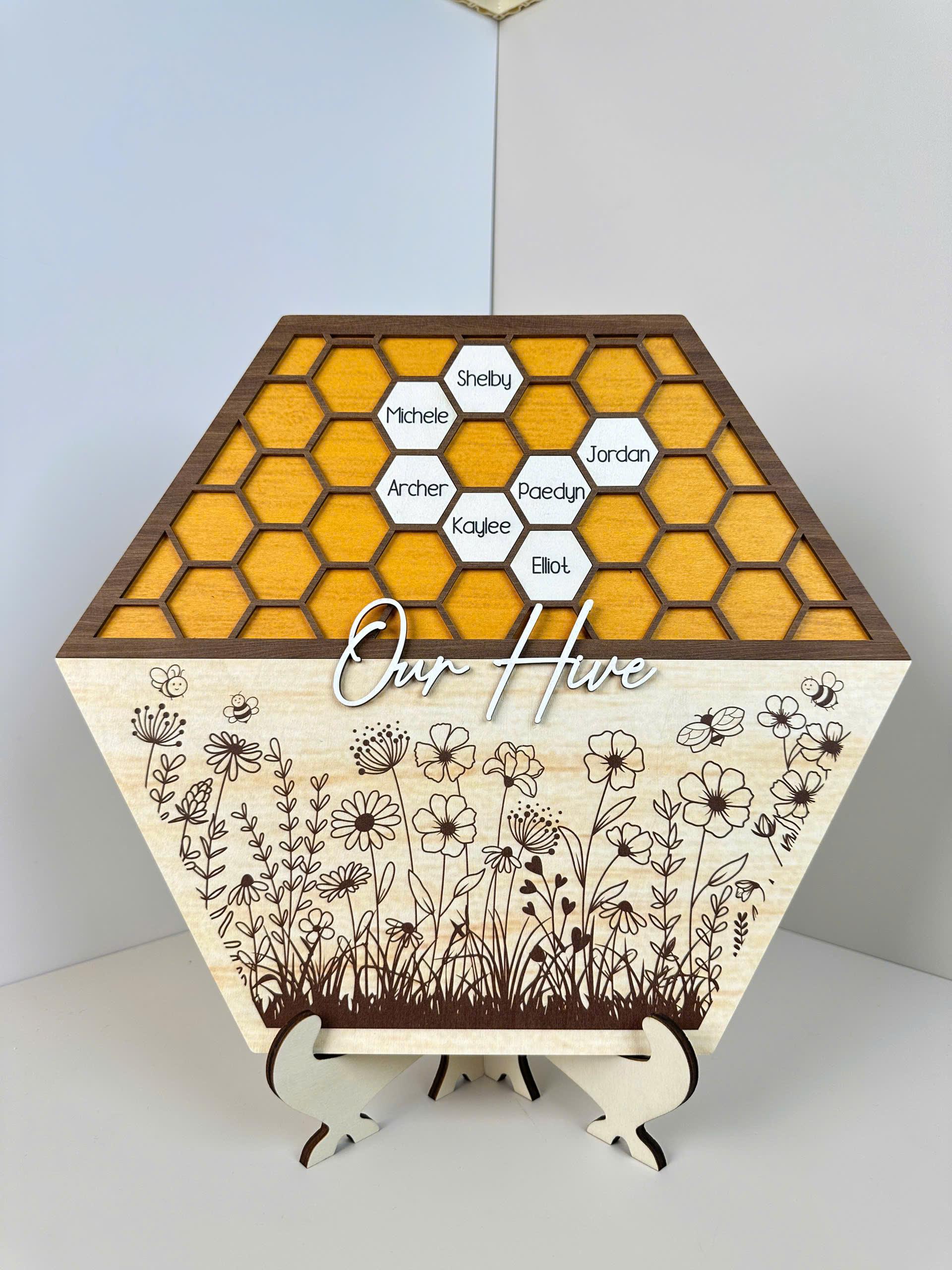 Personalized Bee Hive Family Tree Sign SVG, Grandbabees Sign Svg, Gift ...