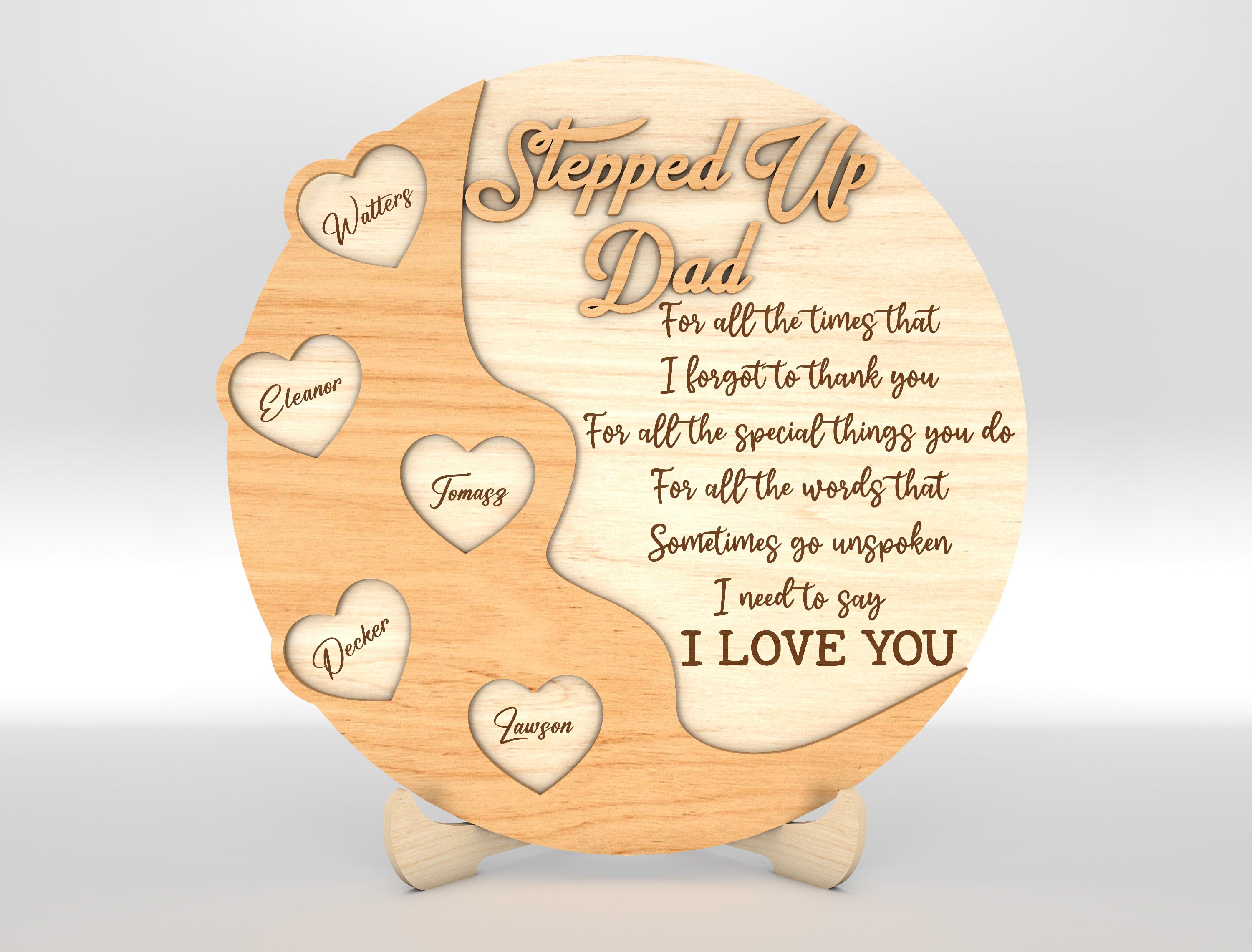 Personalized Dad Face Round Sign SVG, Gift for Dad, Stepped up Dad Sign ...