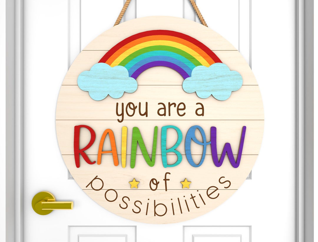 You Are a Rainbow of Possibilities Round Sign SVG, Rainbow Svg, Welcome ...