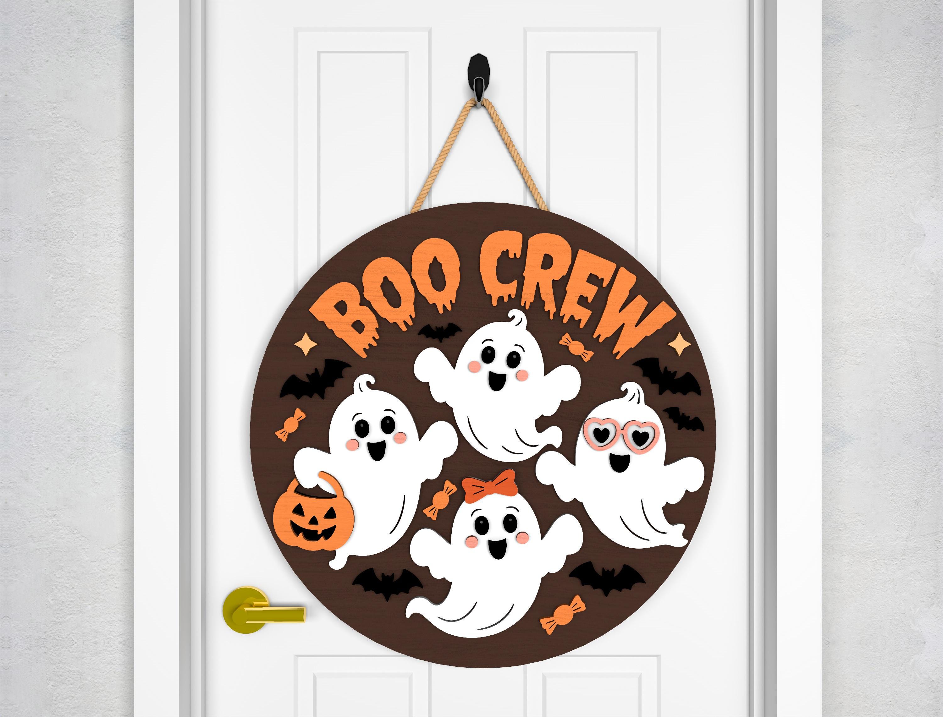 Halloween Door Sign SVG Bundle, Cute Ghost Door Hanger Svg, Funny Witch ...