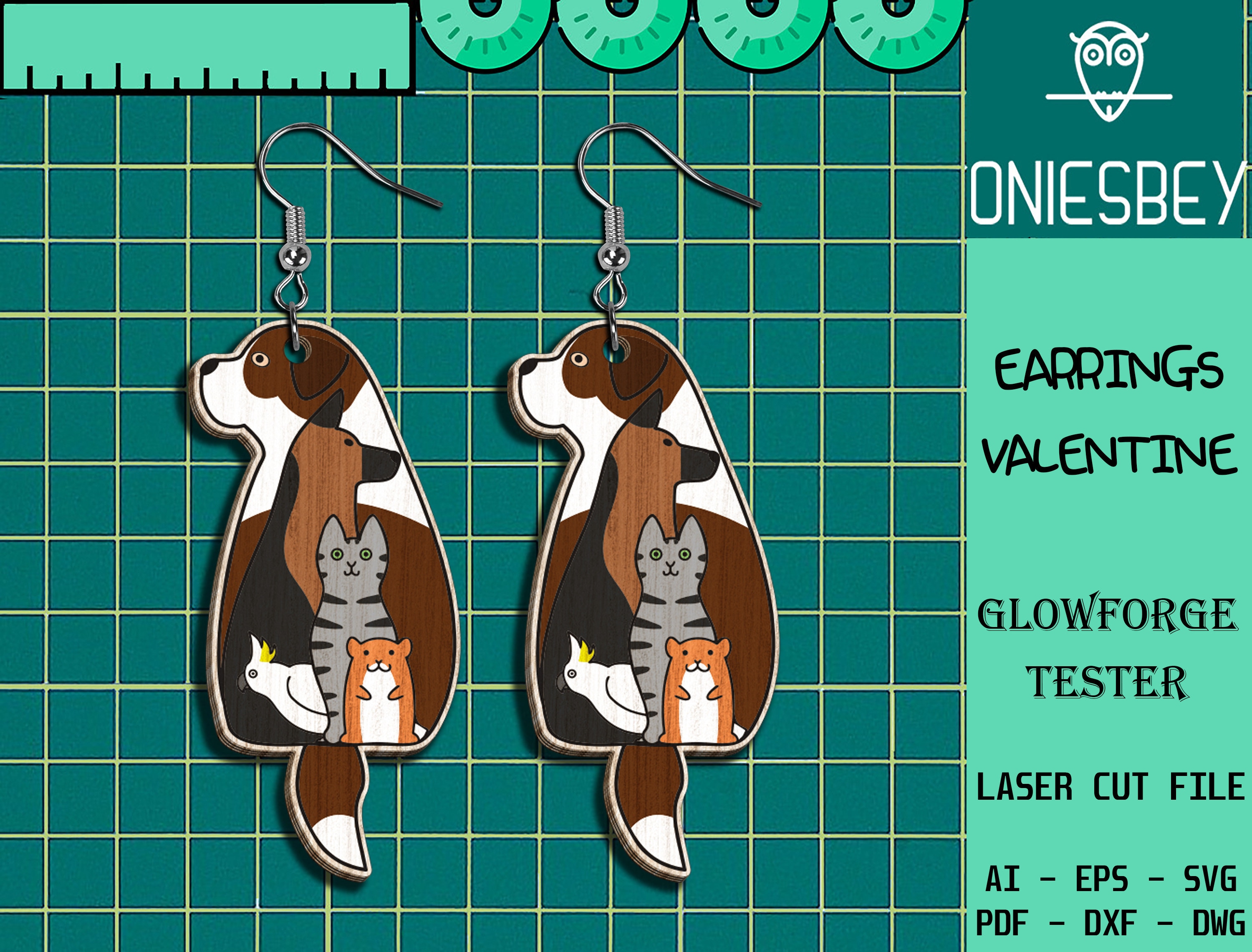 Colorful Pets Nesting Earring Svg Gift for Her Valentine - Etsy