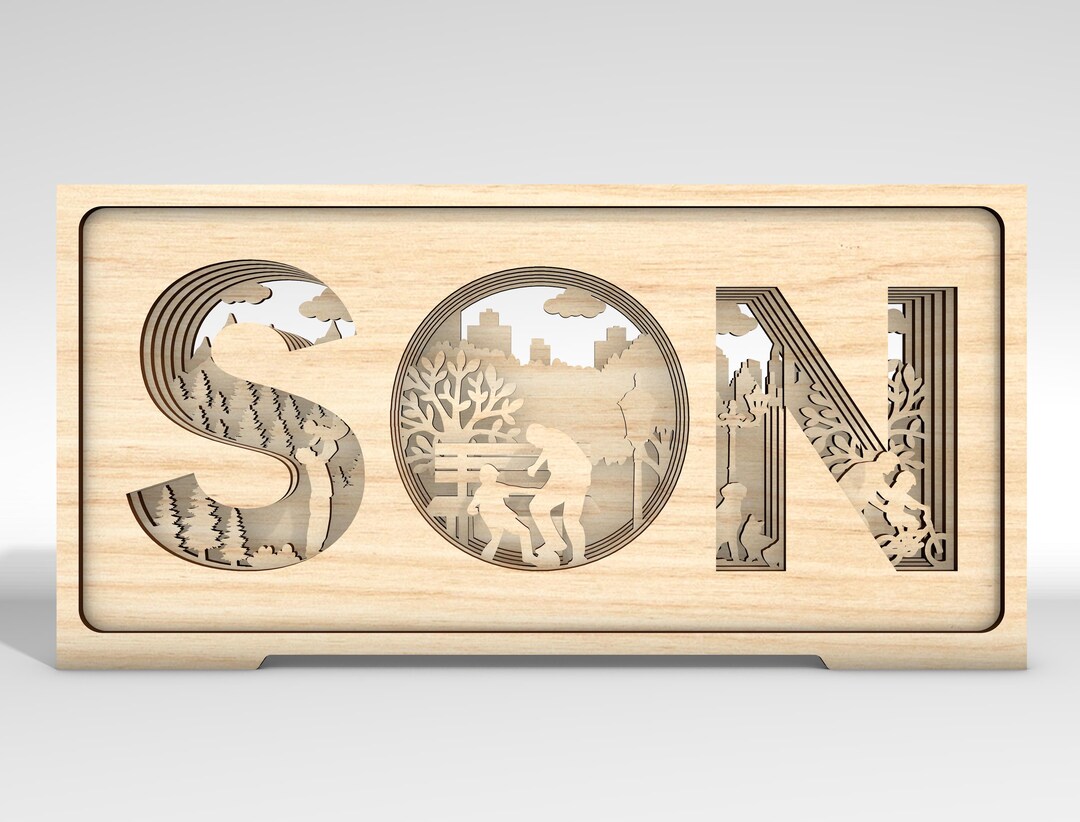 3D Multilayer Standing Son Art Svg, Happy Father’s Day Svg, Gift for ...