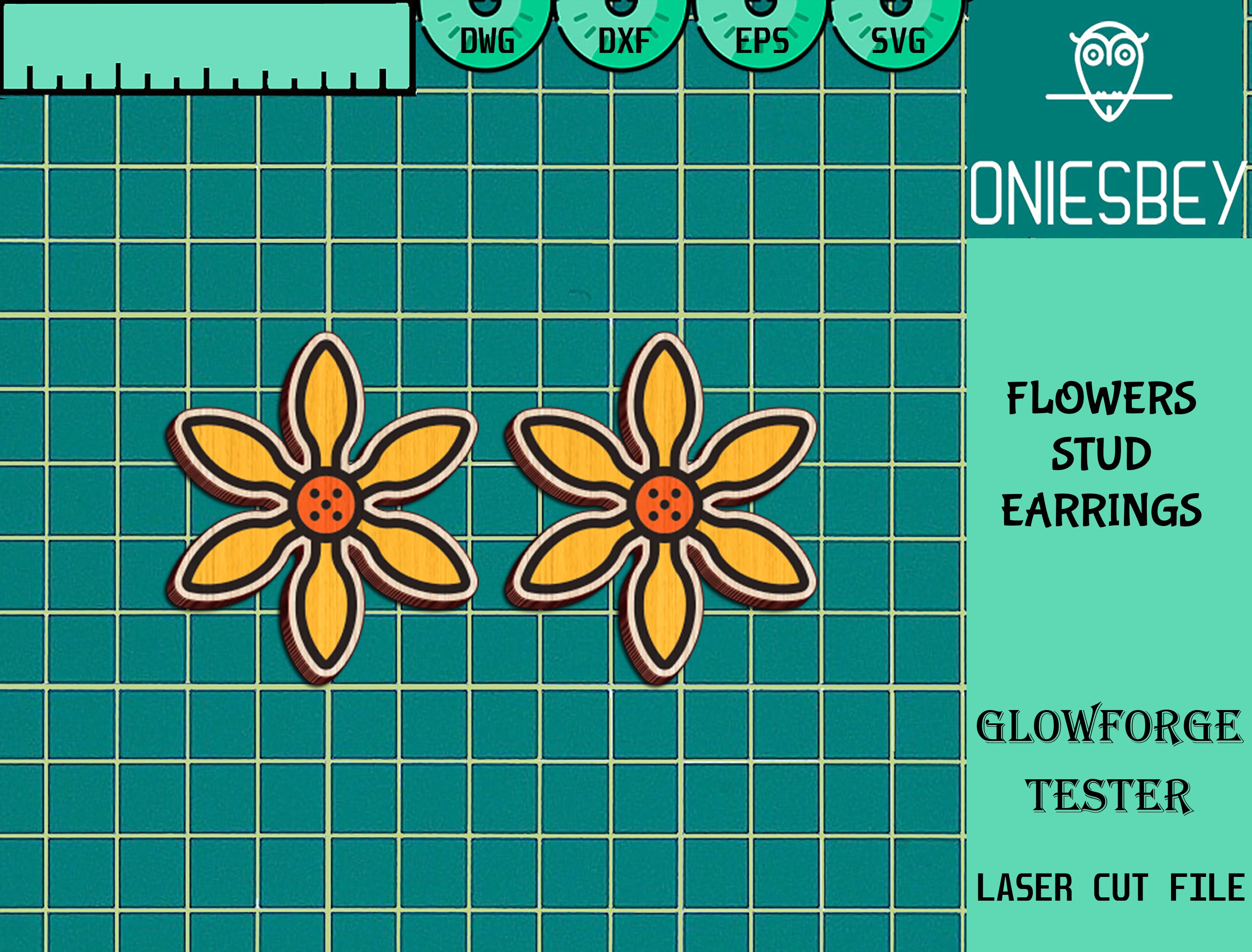 Flowers Stud Earring Svg Bundle Flowers Stud Earrings Laser - Etsy