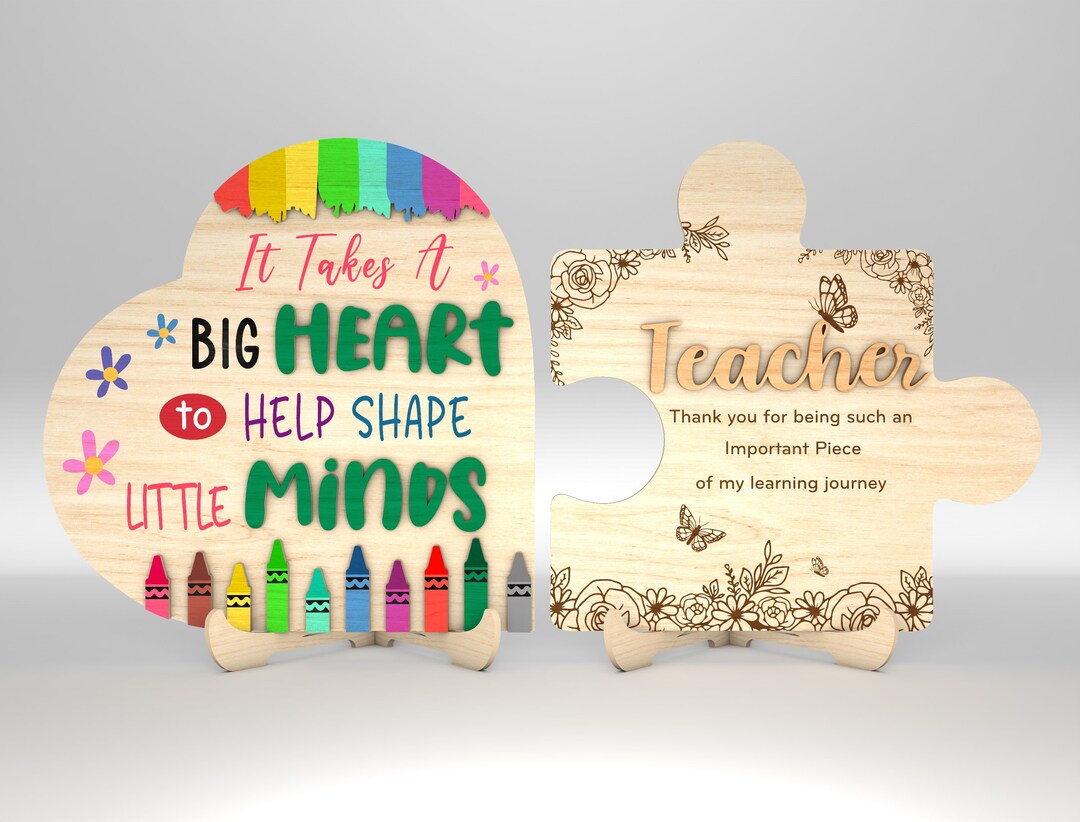 Teacher Puzzle Sign SVG, Gift for Teacher, Teacher Heart Sign Svg ...