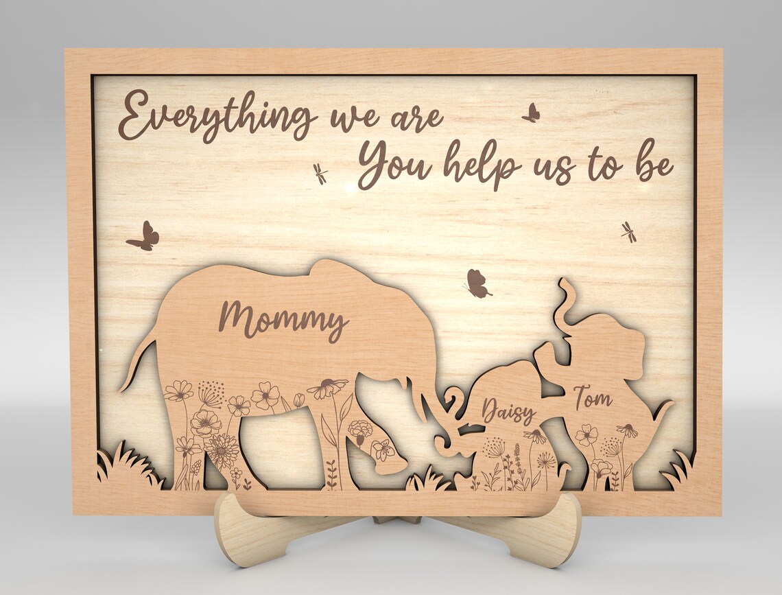 Personalized Elephant Mom and Baby Sign SVG, Gift for Mom,mothers Day ...