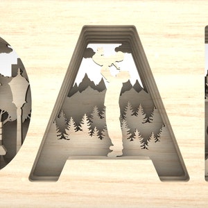 3D Multilayer Standing Dad Art Svg, Happy Father’s Day Svg, Gift for ...