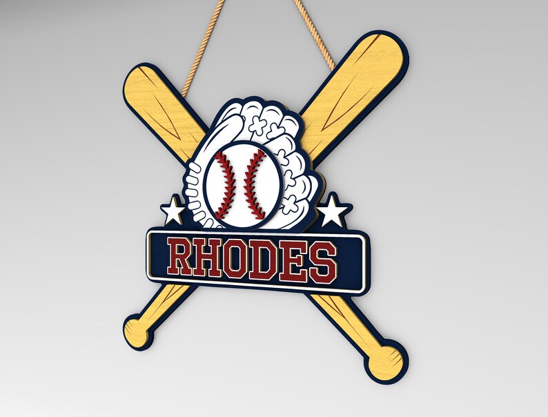 Personalized Baseball Name Sign SVG, Baseball Door Hanger SVG, Baseball ...