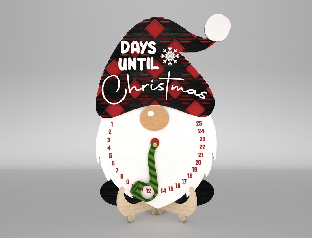 Gnome Christmas Countdown Calendar Svg, Days Until Christmas Svg ...