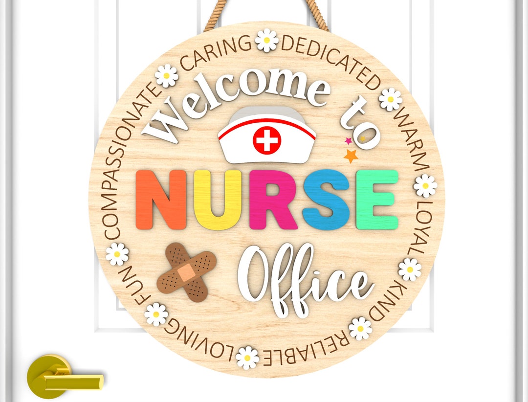Welcome to Nurse Office Round Sign SVG, Gift for Nurse, Nurse Welcome ...