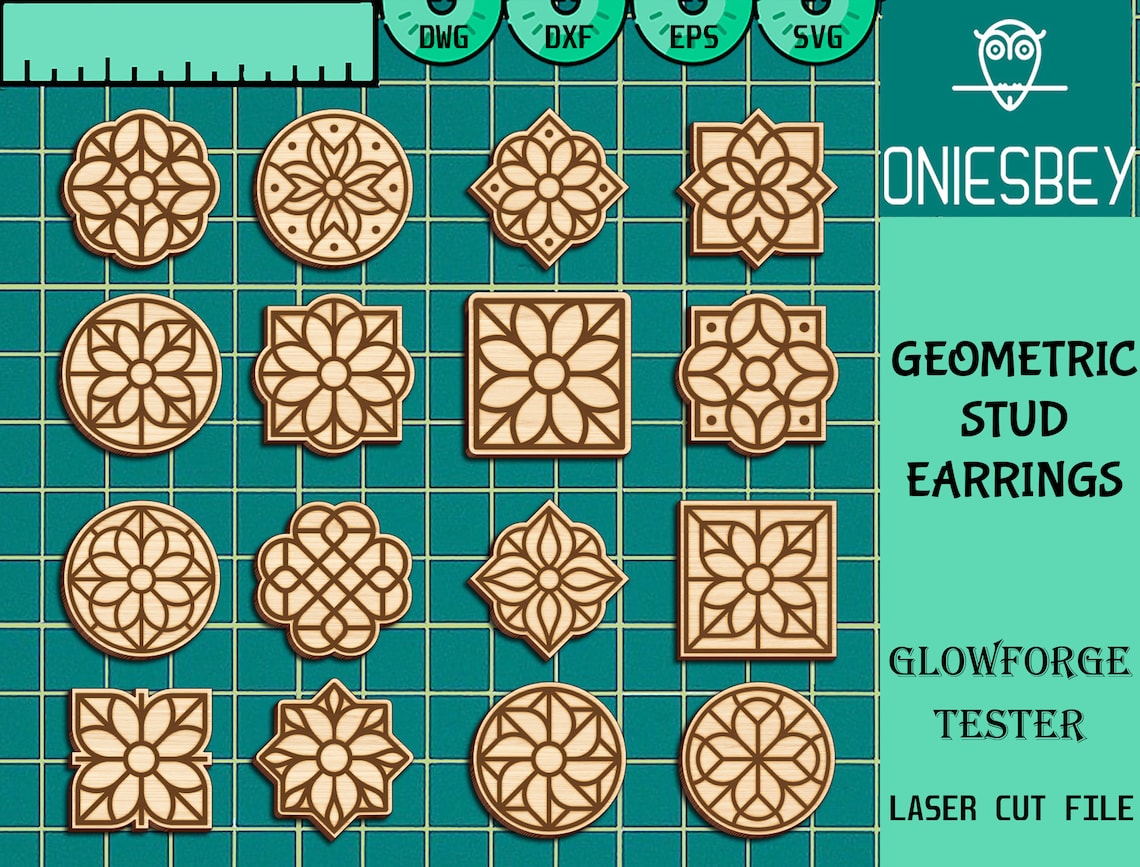 Geometric Stud Earring Svg Bundle Geometric Stud Earrings - Etsy