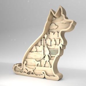 Multilayer Dog Scene Art Svg, 3D Layered Dog Art Svg, Puppy Svg, 10 ...