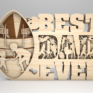 Multilayer Best Dad Ever Scene Art SVG, Sport Dad Svg,american Football ...