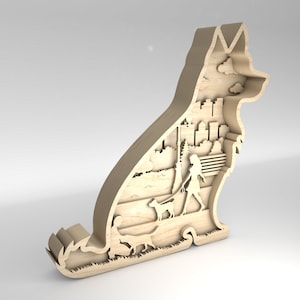 Multilayer Dog Scene Art Svg, 3D Layered Dog Art Svg, Puppy Svg, 10 ...