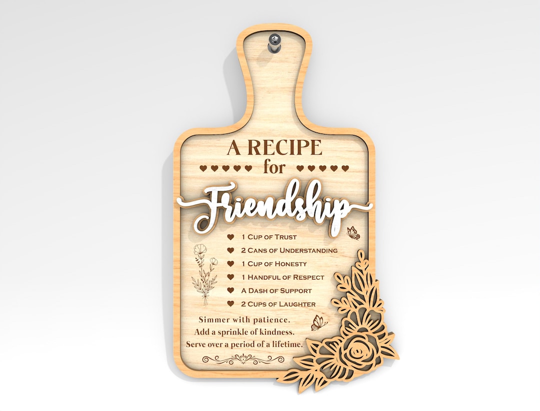 Personalized Friendship Recipe Cutting Board Svg, Recipe Svg, Gift for ...