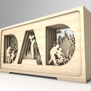 3D Multilayer Standing Dad Art Svg, Happy Father’s Day Svg, Gift for ...