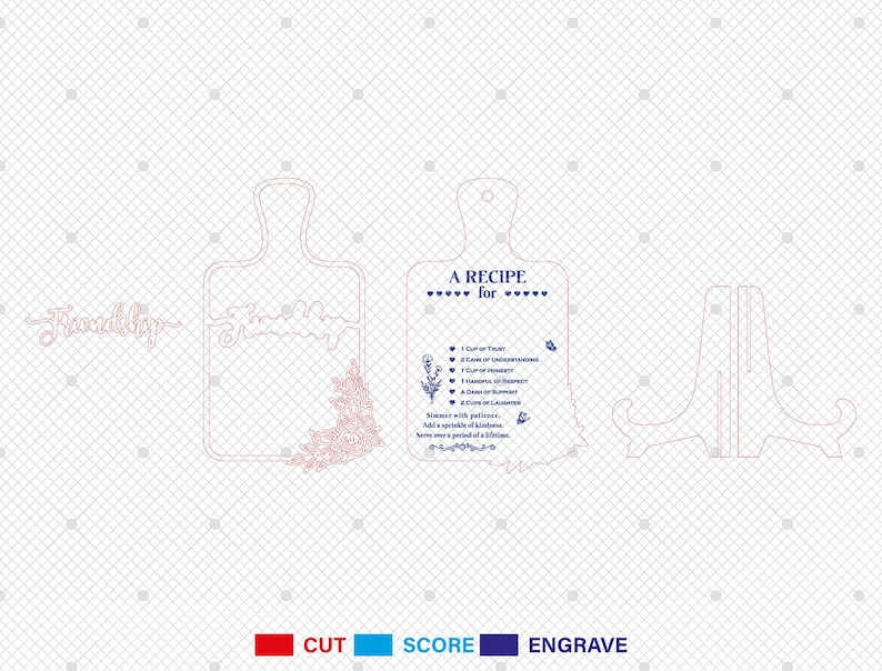 Personalized Friendship Recipe Cutting Board Svg, Recipe Svg, Gift for ...