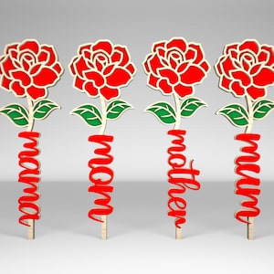 Mothers Day Box Gift With Rose SVG, Wooden Rose Svg, Gift for Mom ...