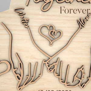Personalized Couple Hands Together Forever Sign SVG, Gift for Couple ...