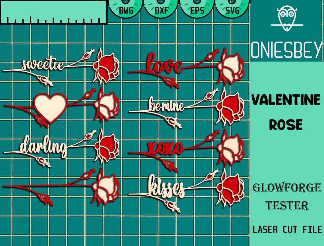 Valentine Rose Svg Valentines Day Svg Flower Laser Cut Etsy