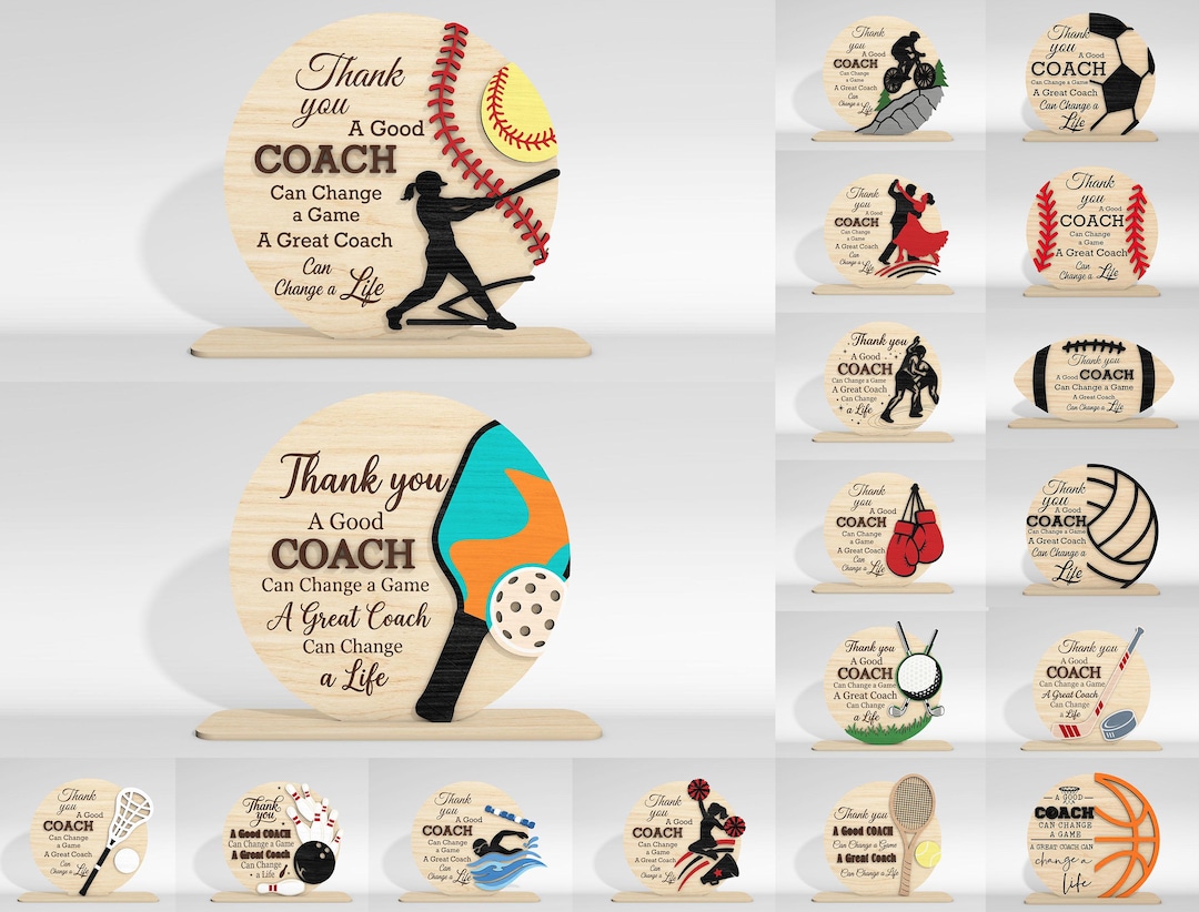 18 Thank You Sport Coach Sign SVG Bundle, Baseball,basketball ...