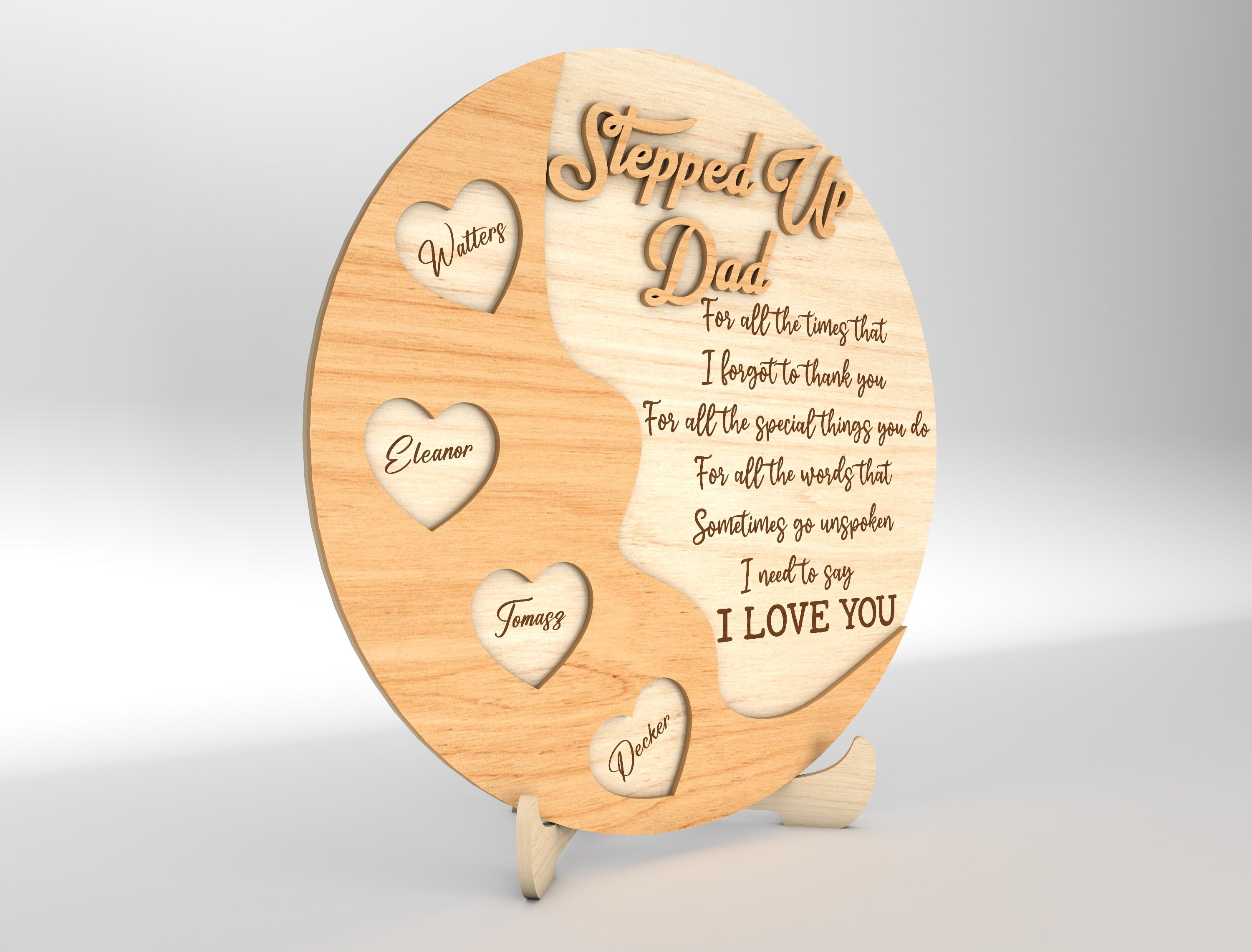 Personalized Dad Face Round Sign SVG, Gift for Dad, Stepped up Dad Sign ...