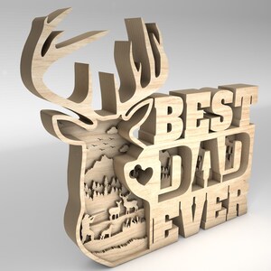 Multilayer Best Dad Ever Scene Art SVG, Hunting Dad Svg, Hunting Scene ...
