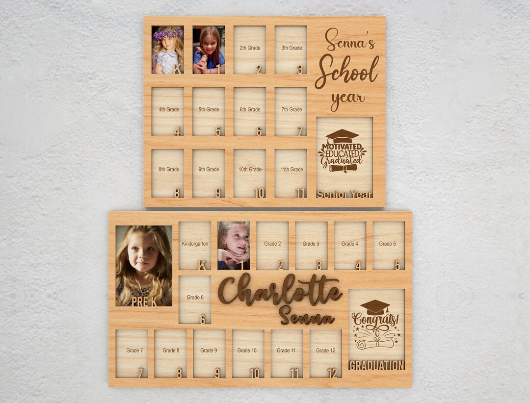 Personalized School Year Photo Frame Svg, Pre K to Graduation School ...