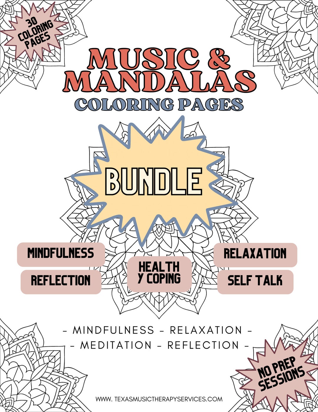 Bundle: Mandala Coloring Sheets - Etsy