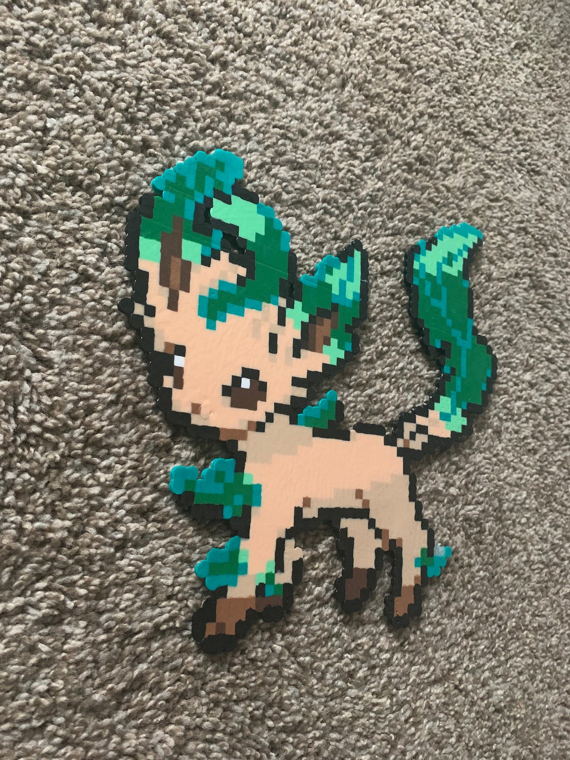 Leafeon Pokémon Perler Bead Sprite - Etsy