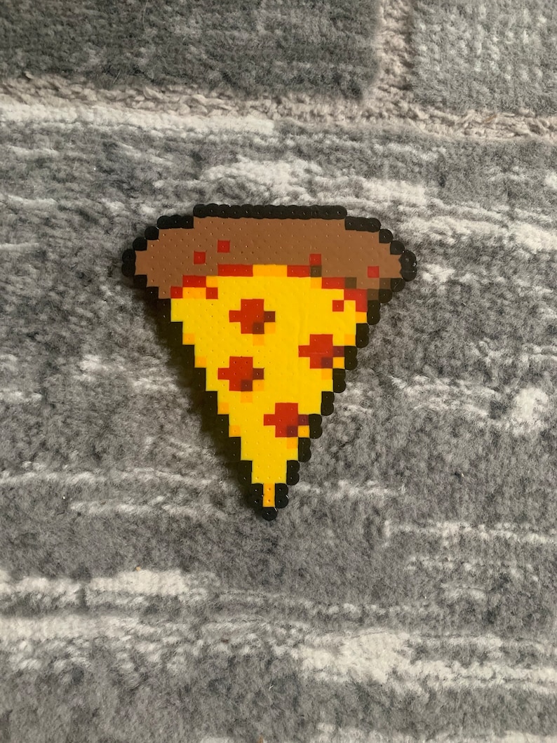 Pizza Perler Bead Art ( Pepperoni Slice ) - Etsy UK
