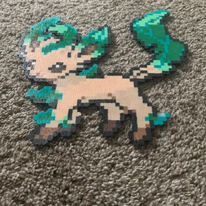 Leafeon Pokémon Perler Bead Sprite - Etsy