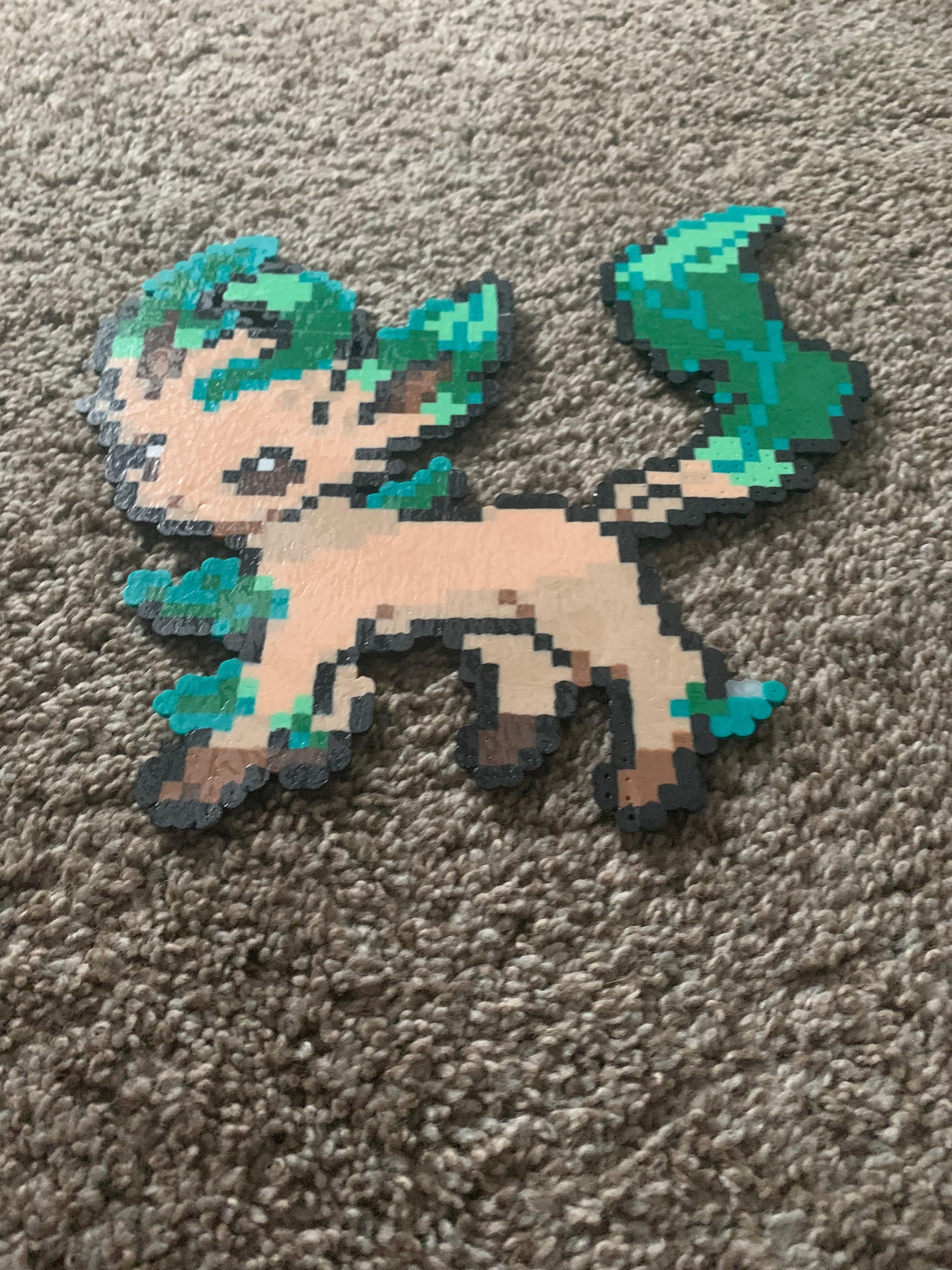 Leafeon Pokémon Perler Bead Sprite - Etsy
