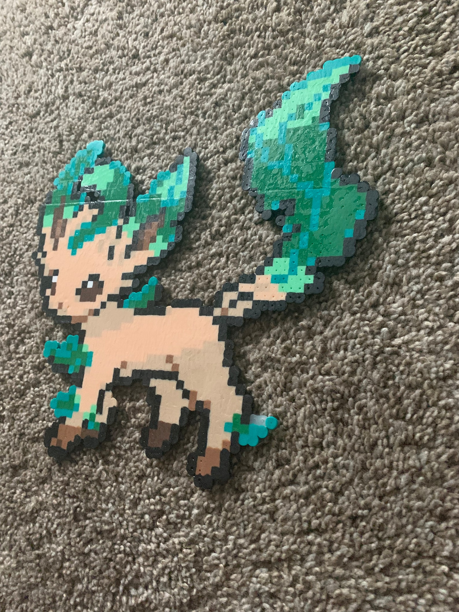 Leafeon Pokémon Perler Bead Sprite - Etsy