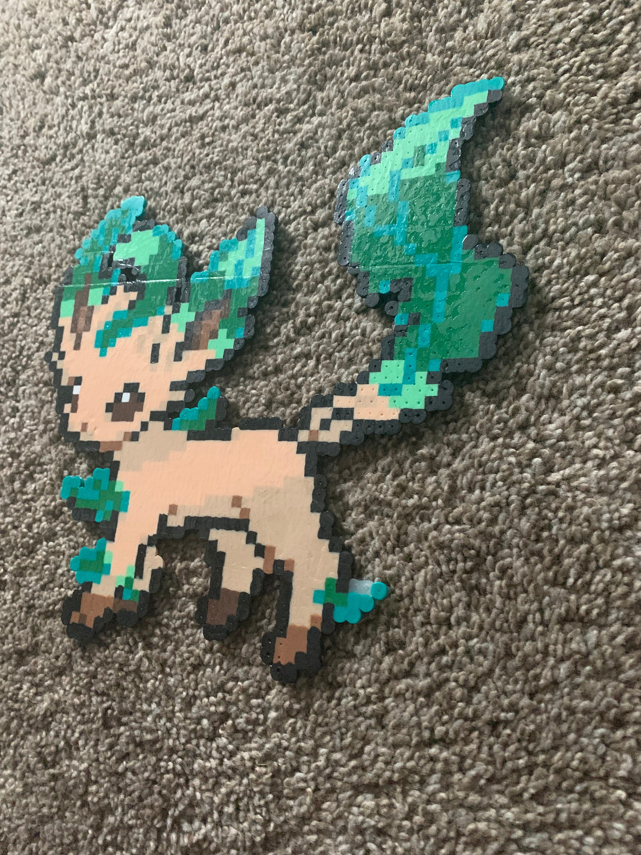 Leafeon Pokémon Perler Bead Sprite - Etsy