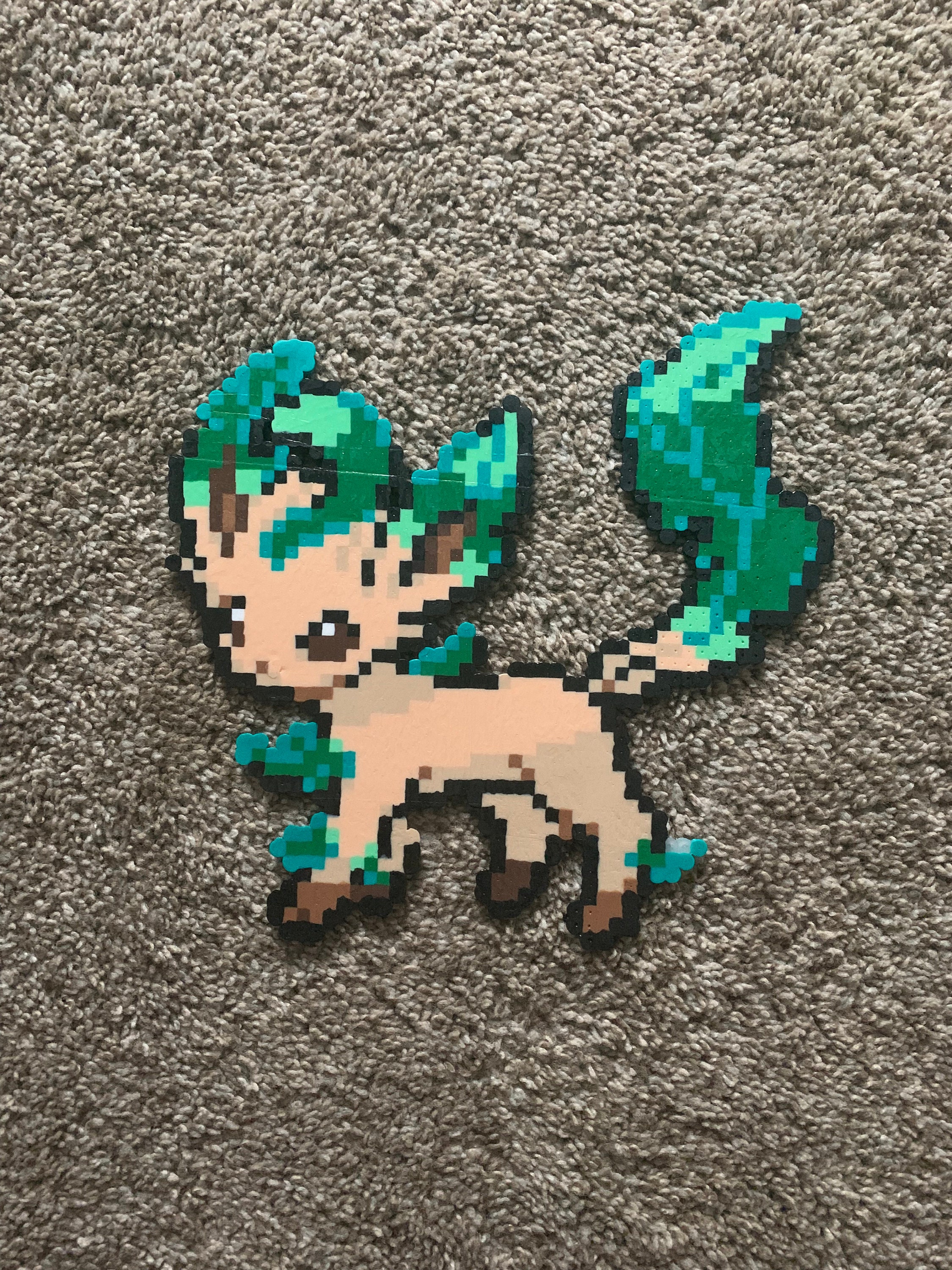 Leafeon Pokémon Perler Bead Sprite - Etsy