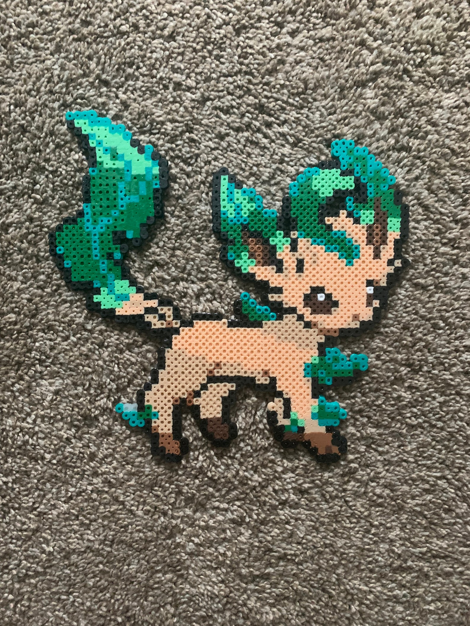 Leafeon Pokémon Perler Bead Sprite - Etsy