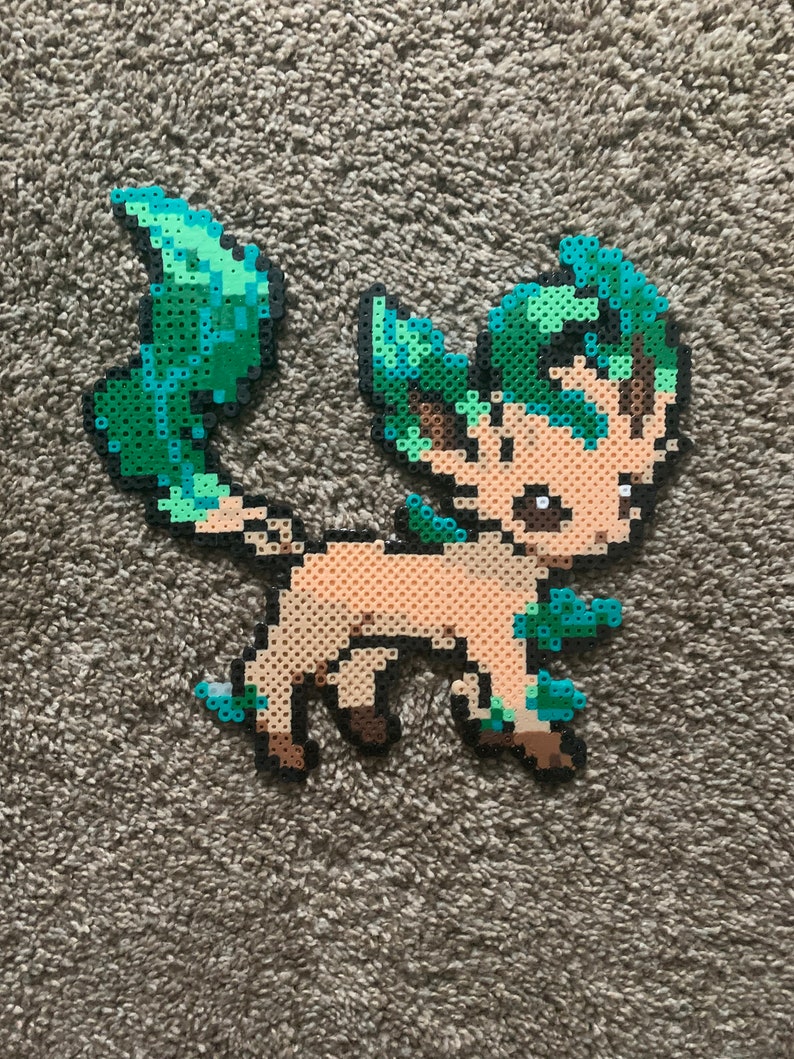 Leafeon Pokémon Perler Bead Sprite - Etsy