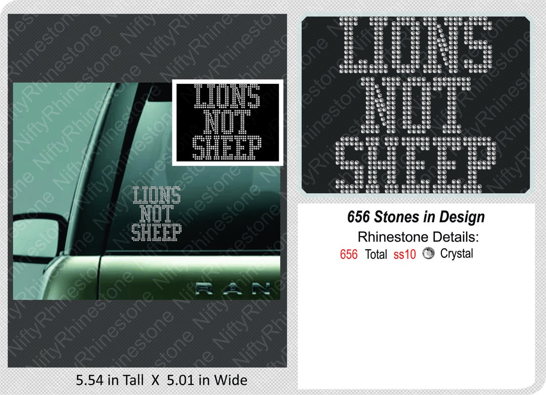 Lions Not Sheep Rhinestone Decal; Lions Not Sheep Decal; Rhinestone ...