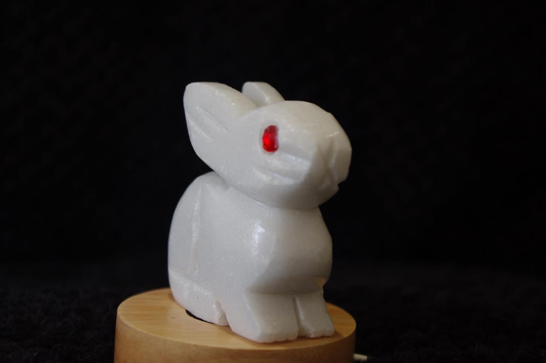 White Jade Bunny With Ruby Coloured Eyes - Etsy