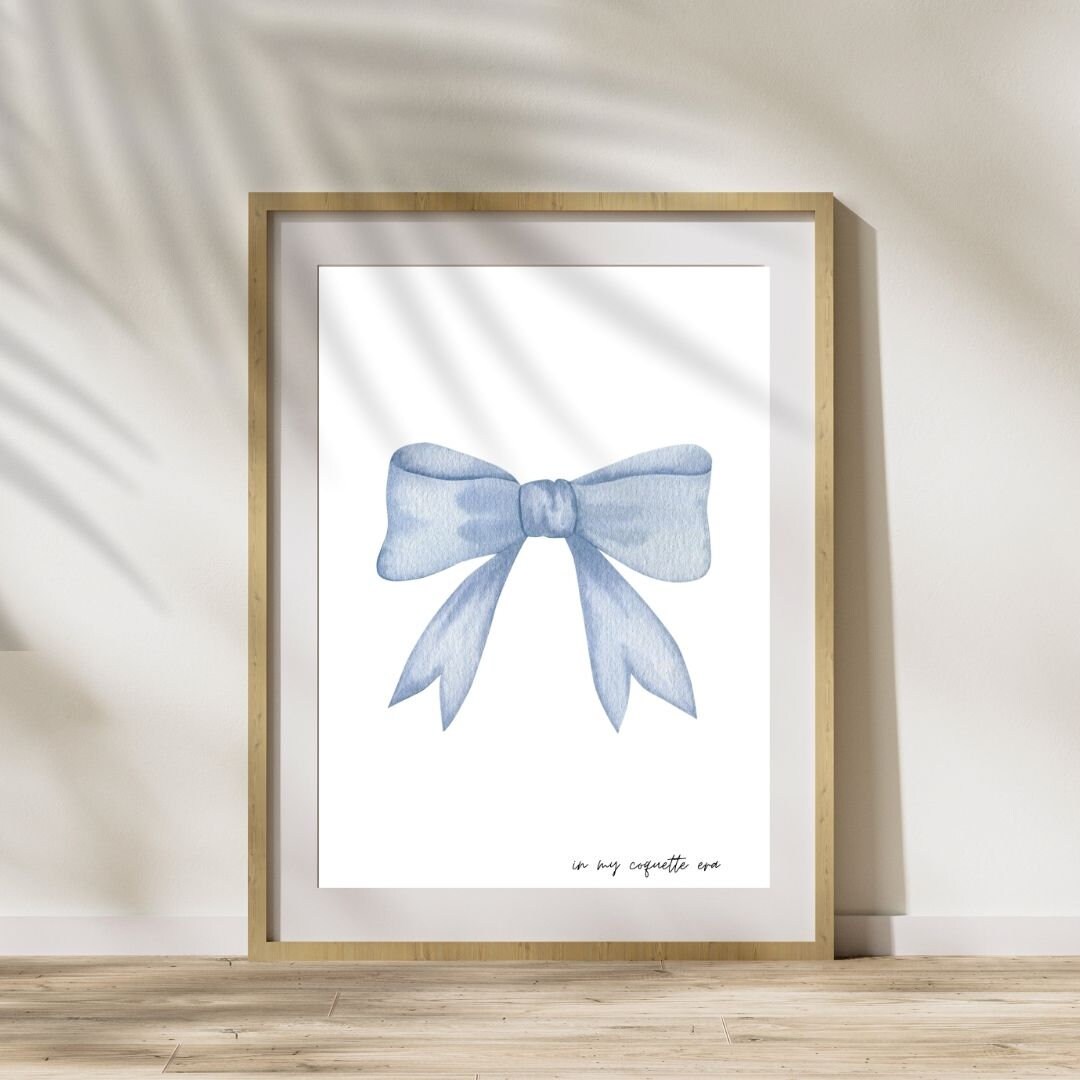 Wall Art blue Bow Coquette Era Printable Coquette Art for Bedroom ...