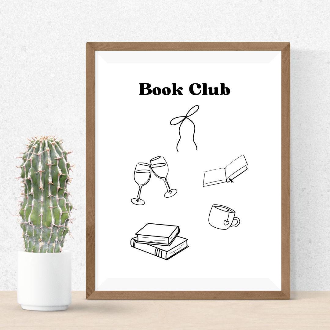 Book Club Bookish Art, Book Art, Book Prints, Bookish Merch, Book Lover ...