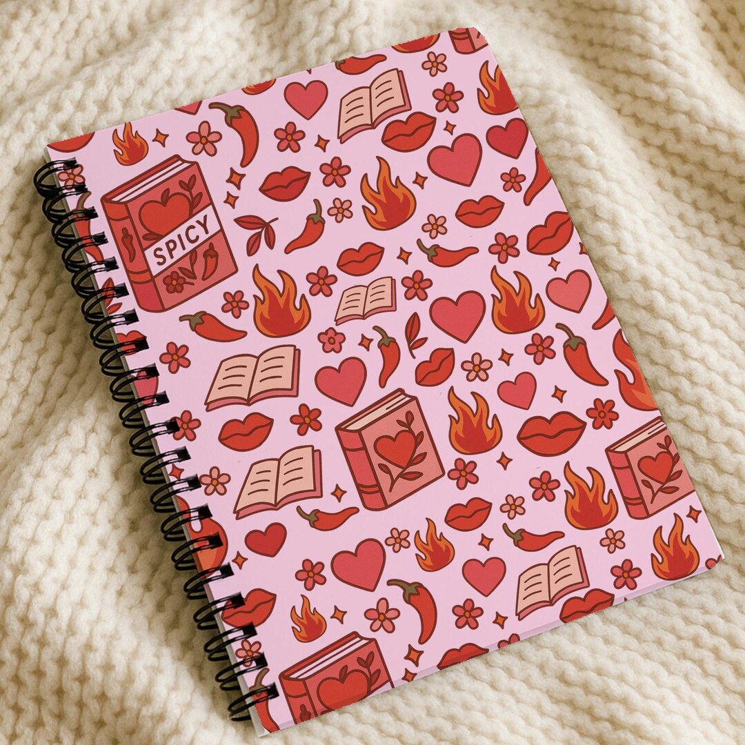 Bookish Spiral Notebook Spicy Ruled Line Book Lover Journal Writing Pad ...